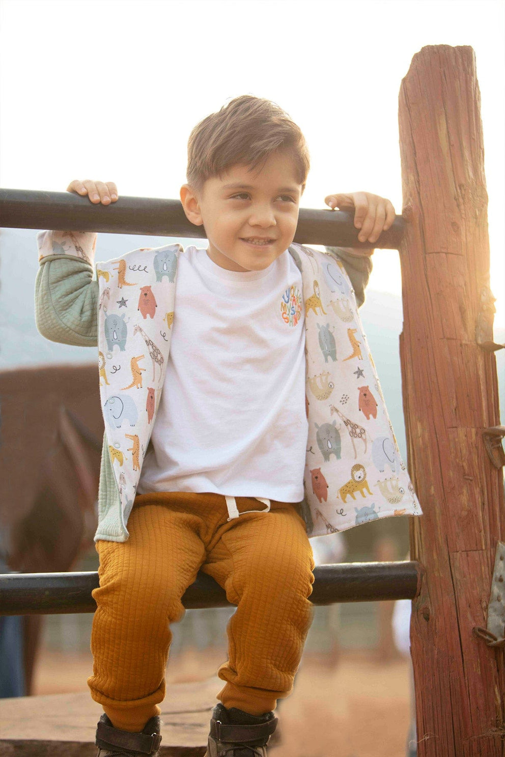 Miela Kids Çift Taraflı Kapitone Ceket Dinoland - Mamba kid – Mamba Kid